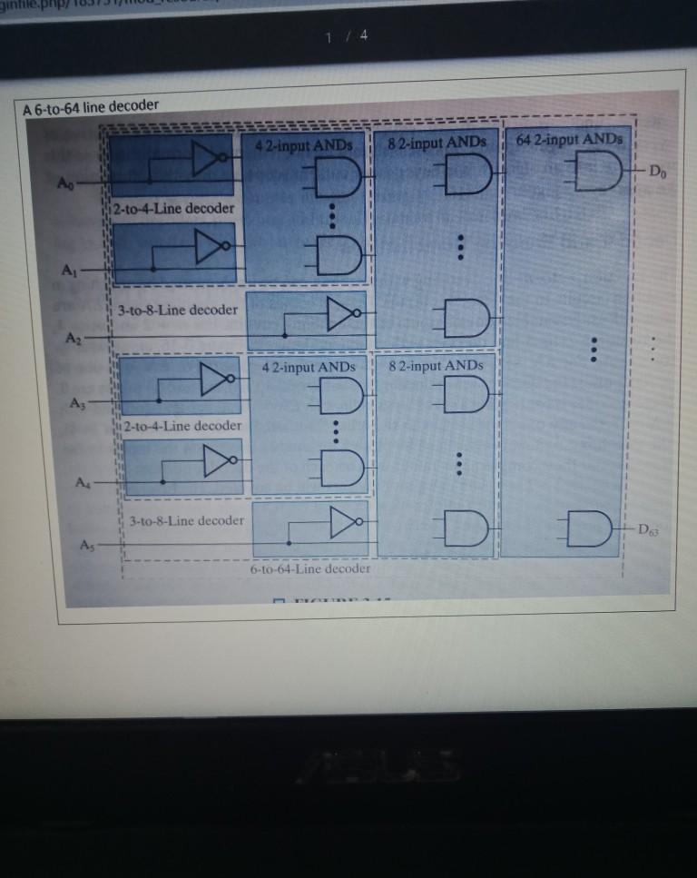 Solved A 6 To 64 Line Decoder 4 2 Input And 8 2 Input And 64 6088