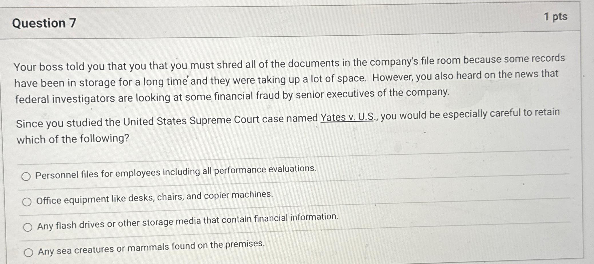 Solved Question 71 ﻿ptsYour boss told you that you that you | Chegg.com