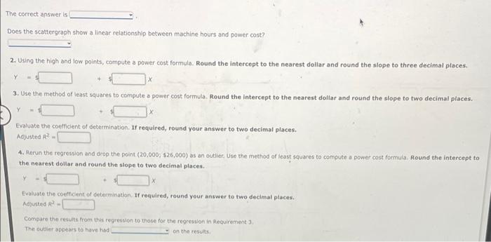 Solved Scatterplot, High-Low Method, Regression The | Chegg.com