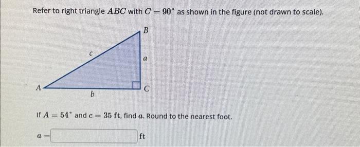 Solved Refer to right triangle ABC with C=90∘ as shown in | Chegg.com