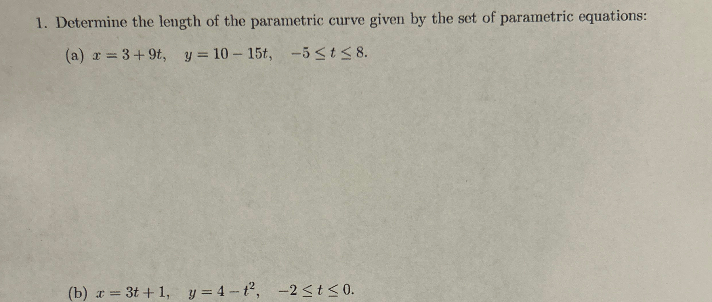 Solved Determine the length of the parametric curve given by | Chegg.com