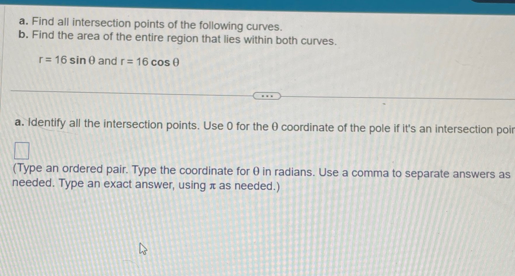 Solved a. ﻿Find all intersection points of the following | Chegg.com