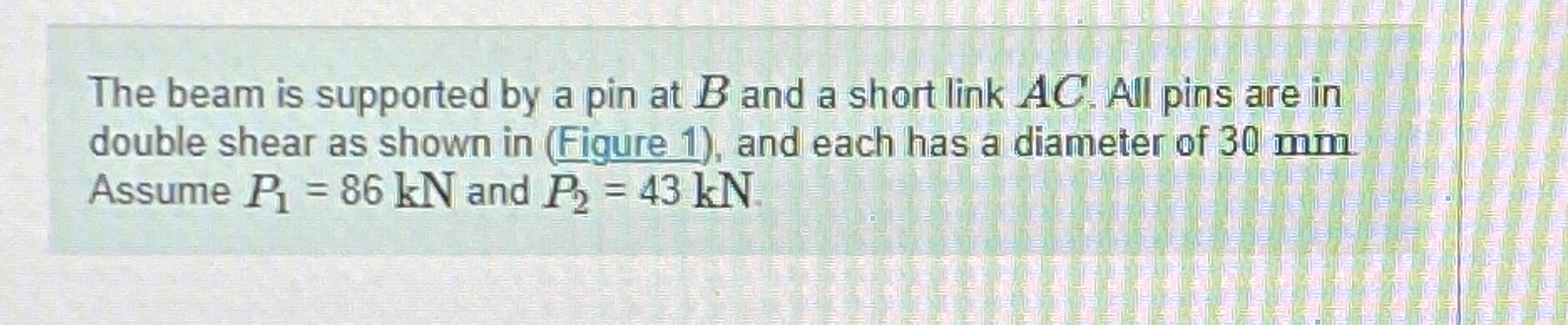 Solved The beam is supported by a pin at B and a short link | Chegg.com