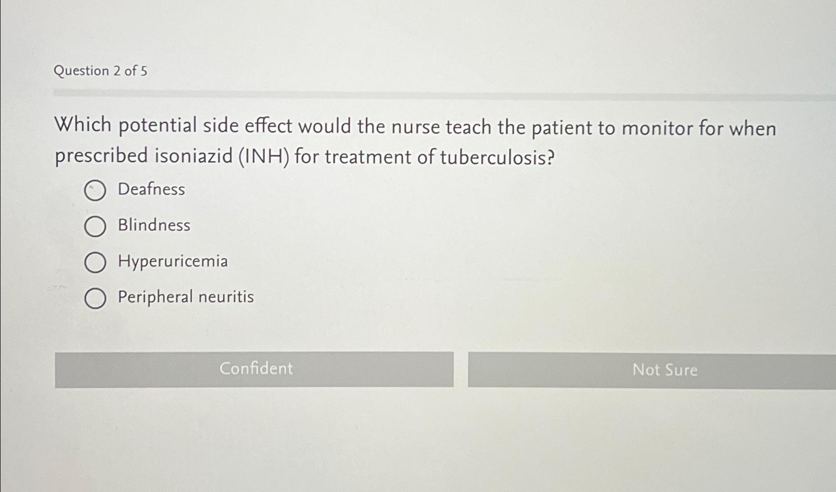 Solved Question 2 ﻿of 5Which potential side effect would the | Chegg.com