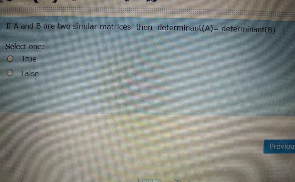 Solved If A and B are two similar matrices then | Chegg.com