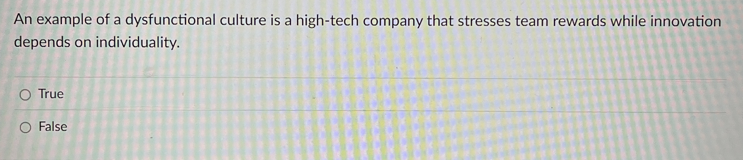 Solved An example of a dysfunctional culture is a high-tech | Chegg.com