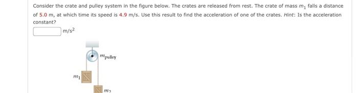 Solved Consider the crate and pulley system in the figure | Chegg.com