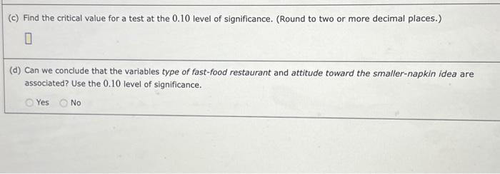 Solved Fast-food restaurants may be able to decrease yearly | Chegg.com
