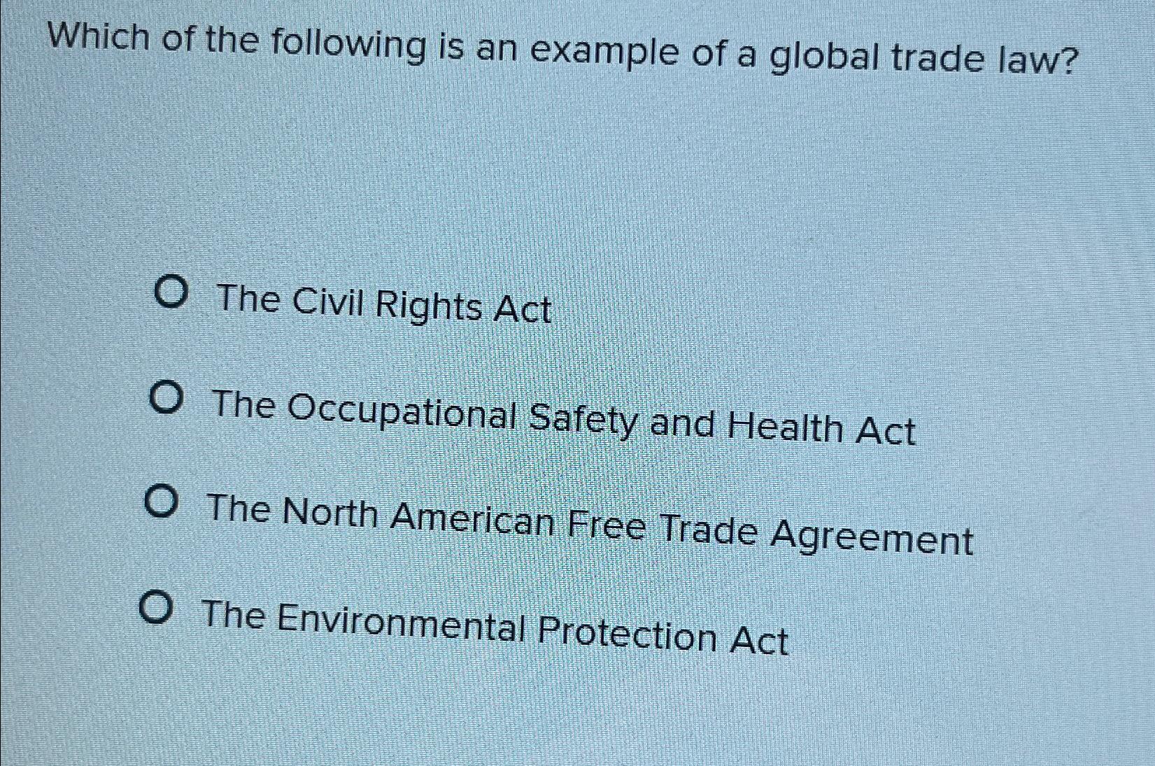 Solved Which of the following is an example of a global | Chegg.com