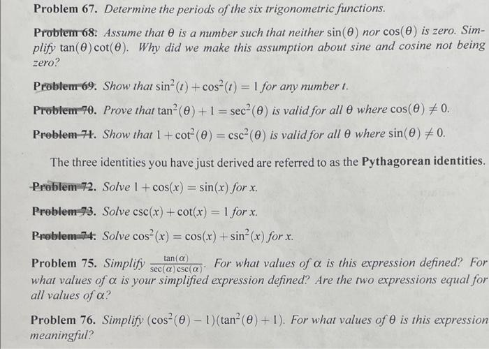 Solved Problem 67. Determine the periods of the six | Chegg.com