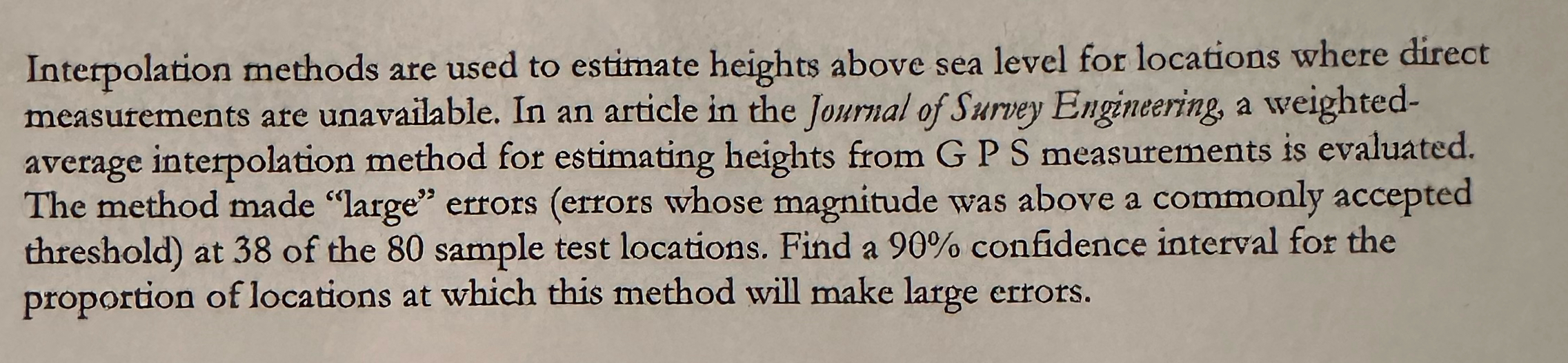 Solved Interpolation methods are used to estimate heights | Chegg.com
