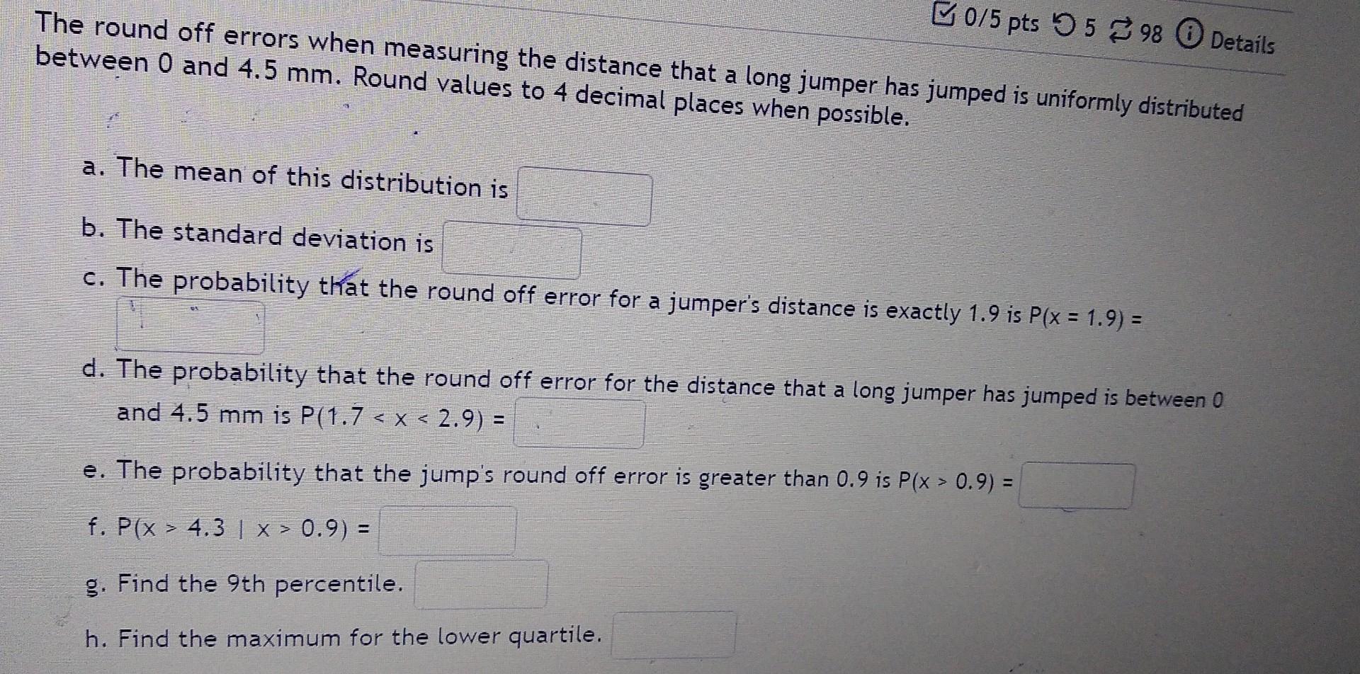 Solved The round off errors when measuring the distance that | Chegg.com
