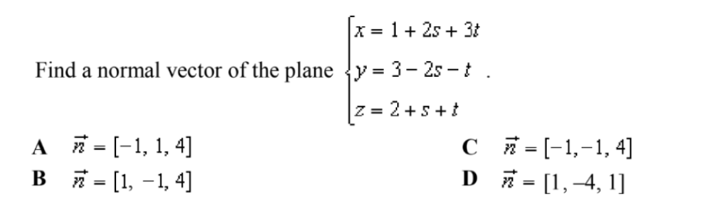 Solved Find a normal vector of ﻿the plane | Chegg.com