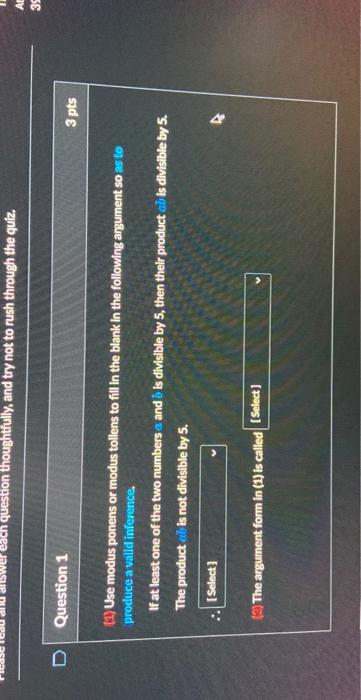 Question 1 (2) Use modus ponens or modus tollens to | Chegg.com