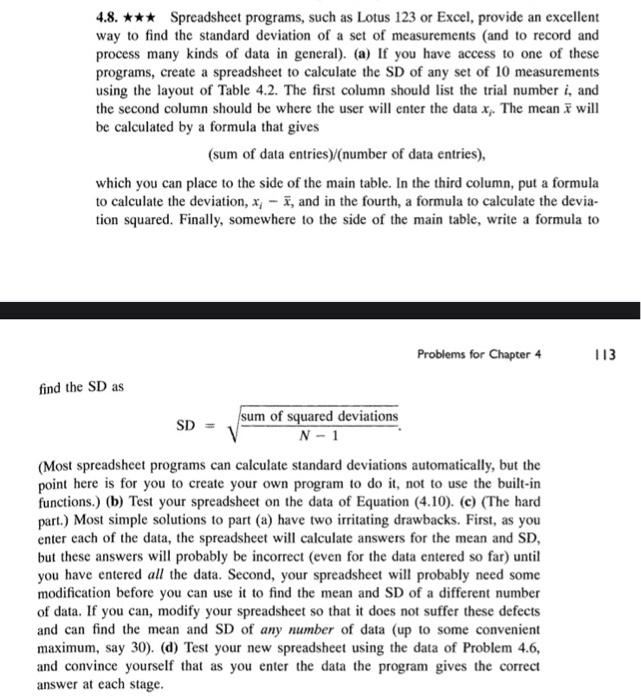 4.8. *** Spreadsheet programs, such as Lotus 123 or | Chegg.com