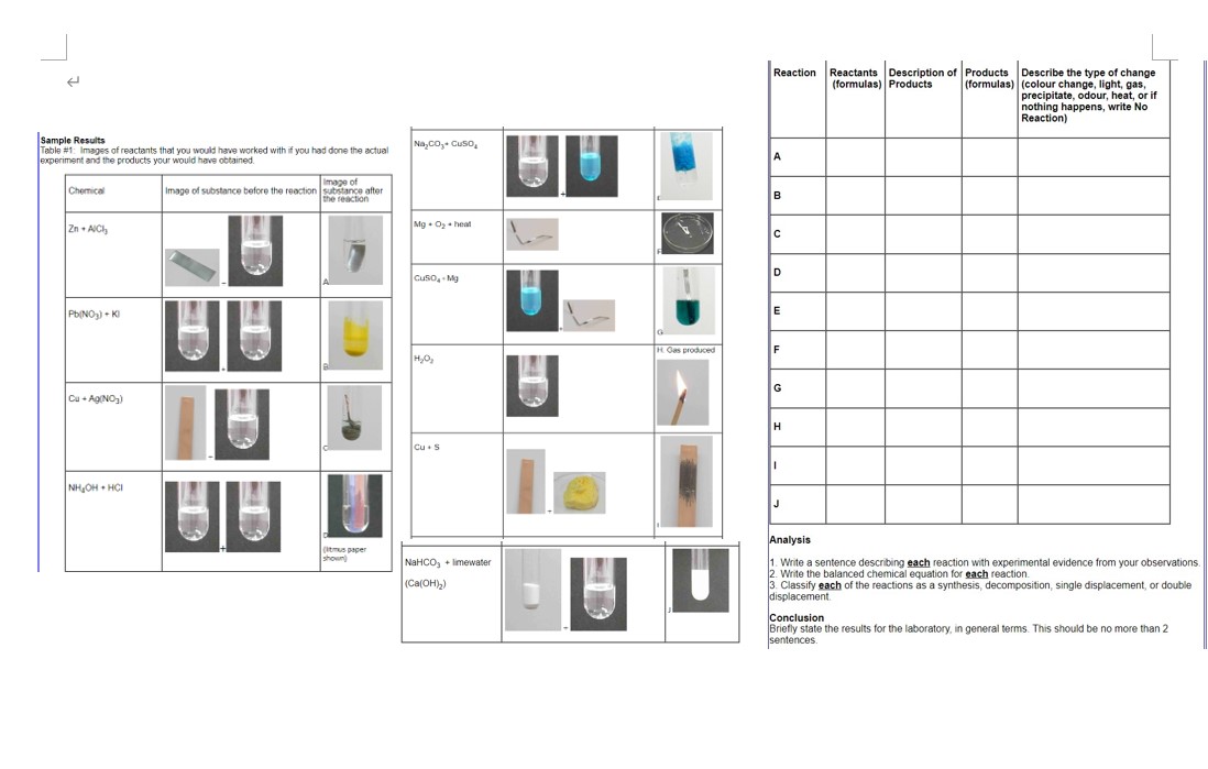 Solved Observations Record your observations for each | Chegg.com