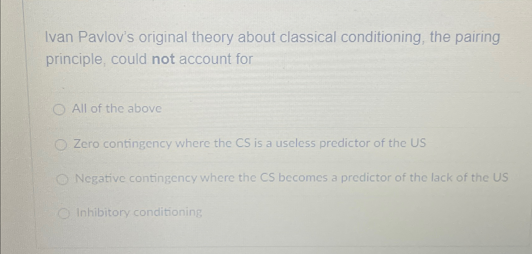 Solved Ivan Pavlov's original theory about classical | Chegg.com