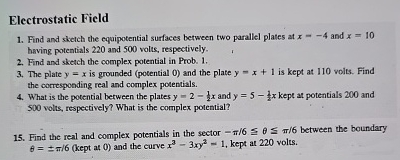 Solved Electrostatic FieldFind and sketch the equipotential | Chegg.com