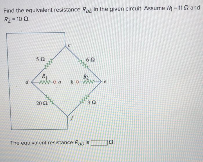 Solved find the equivalent resistance Rab in the given | Chegg.com