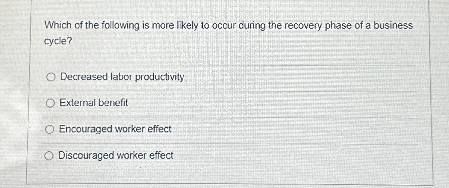 Solved Which of the following is more likely to occur during | Chegg.com