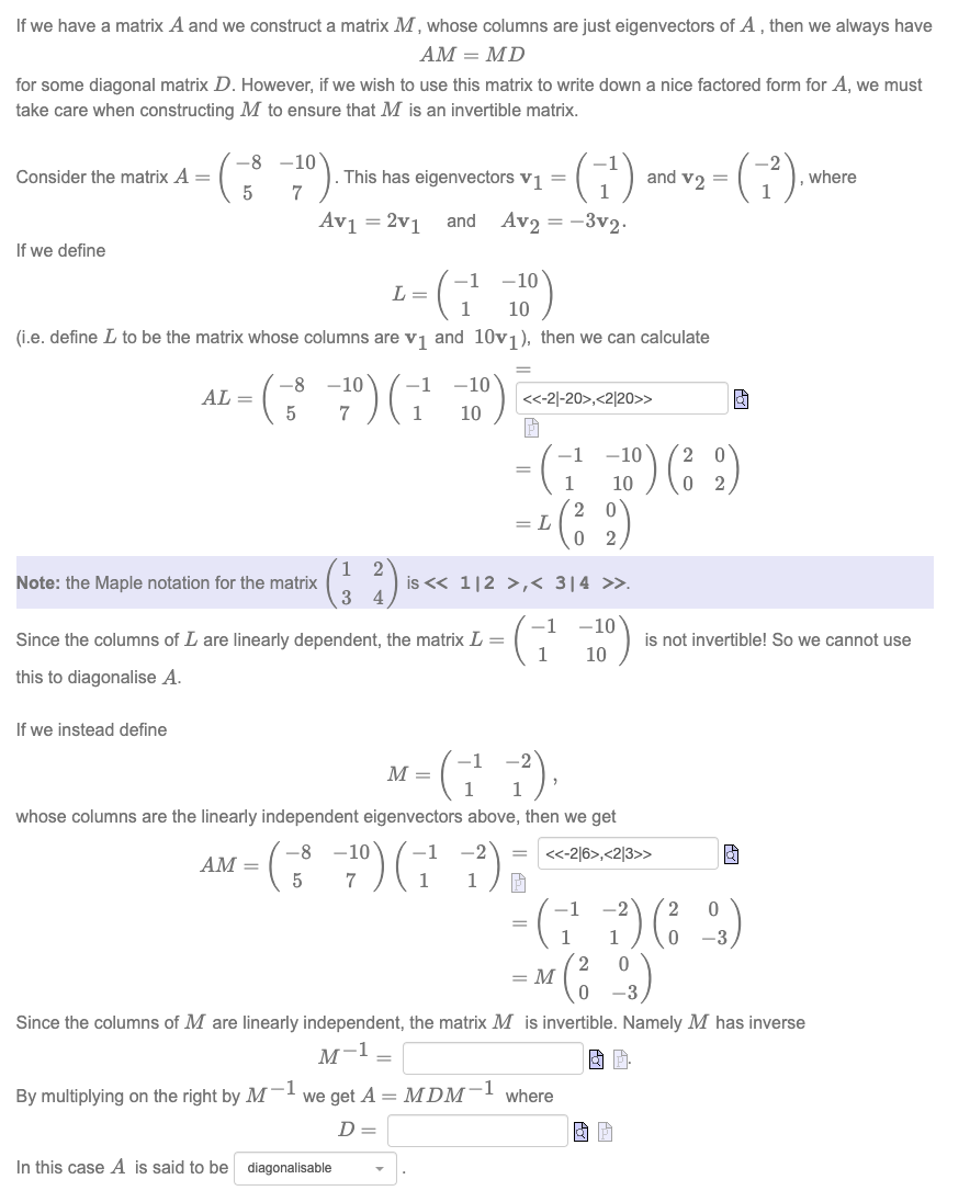 If we have a matrix A and we construct a matrix M, | Chegg.com