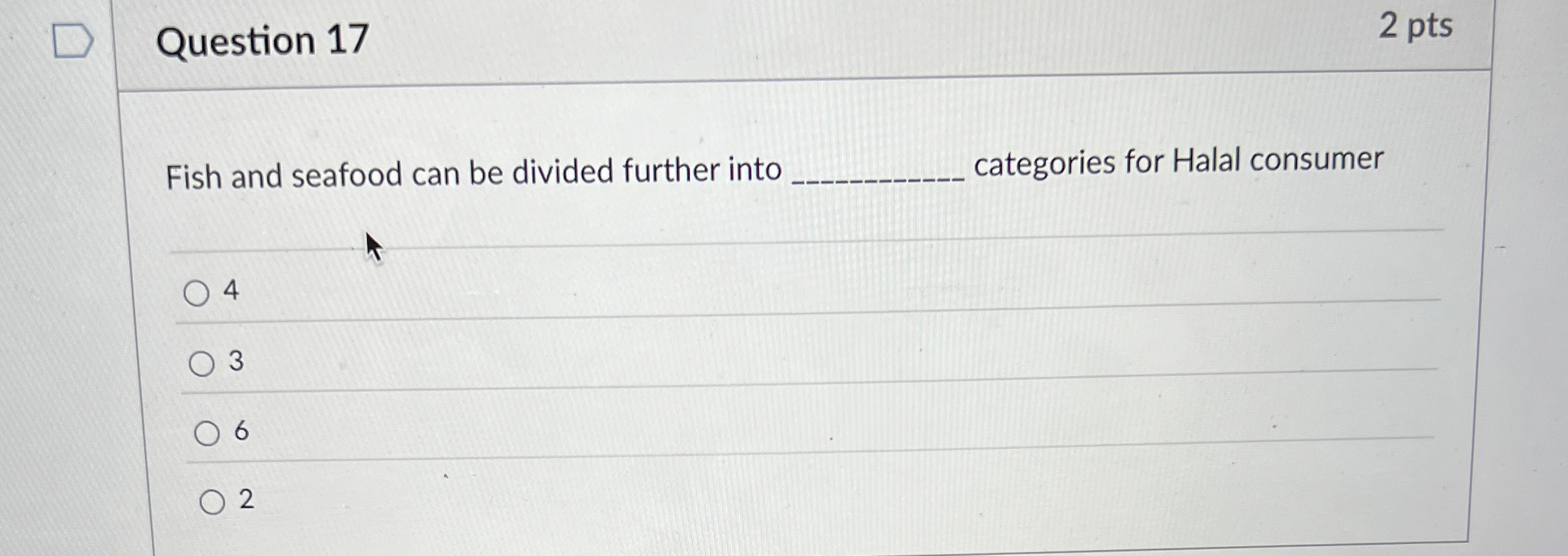 Solved Question 17Fish and seafood can be divided further | Chegg.com