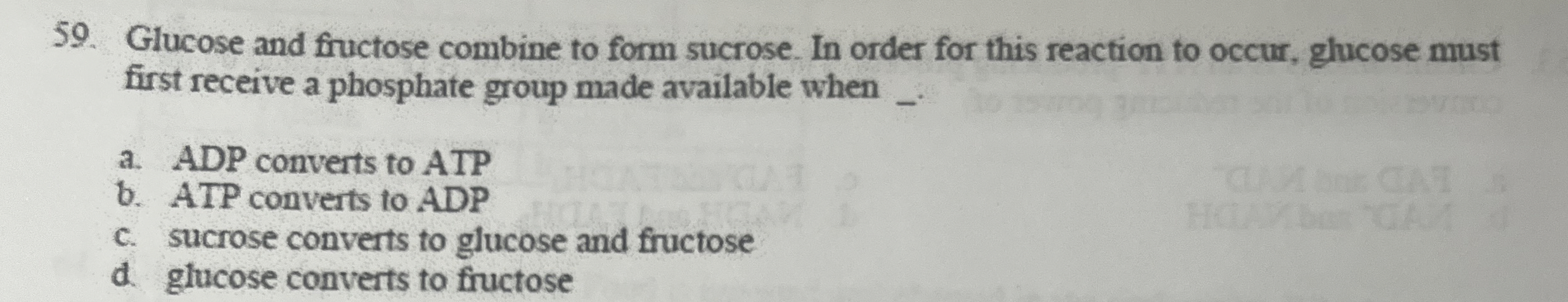 Solved Glucose and fructose combine to form sucrose. In | Chegg.com