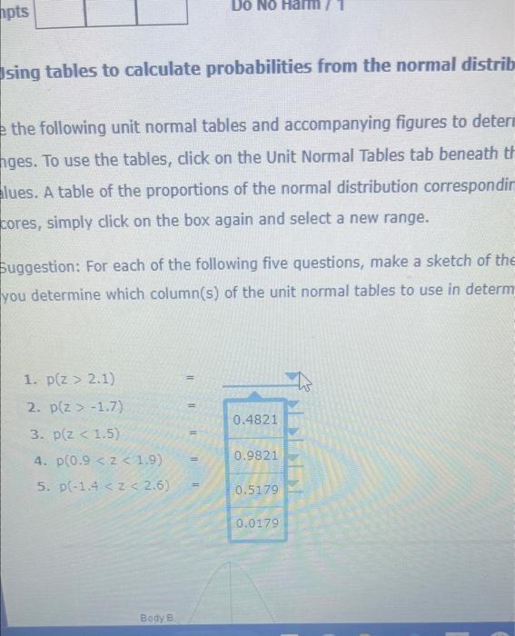 Solved 6. Using tables to calculate probabilities from the | Chegg.com