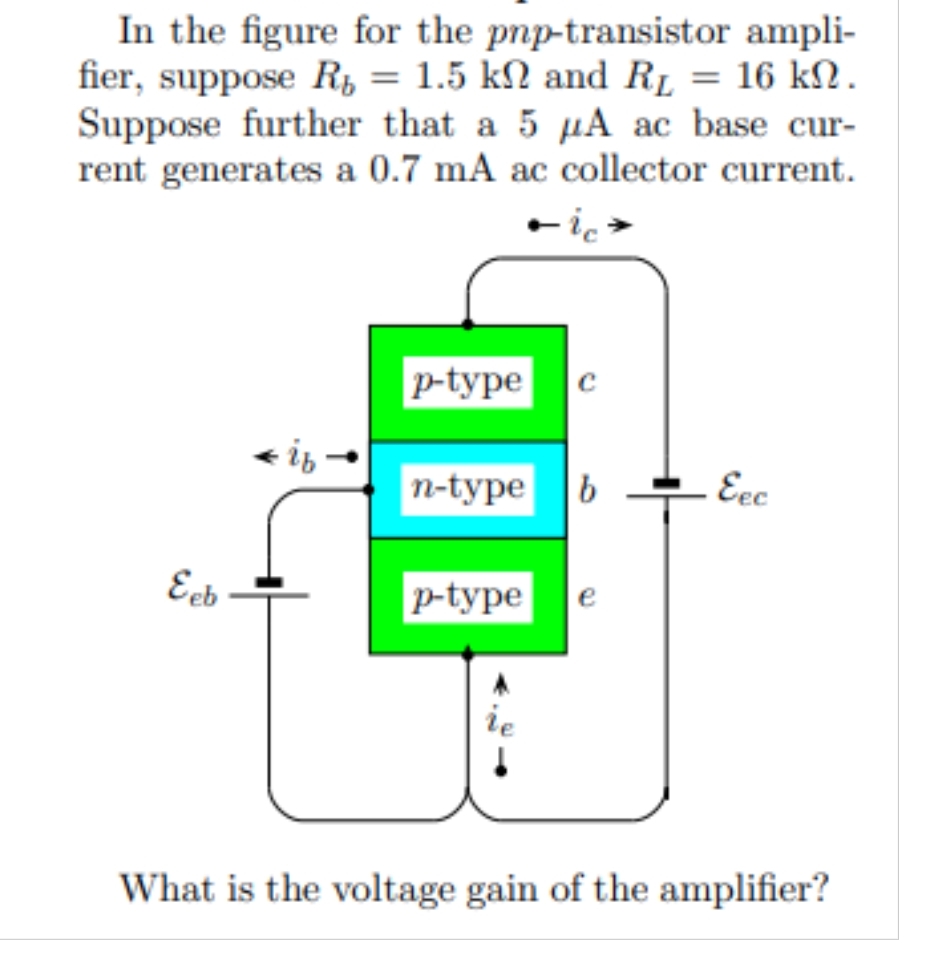 Solved In the figure for the pnp-transistor amplifier, | Chegg.com