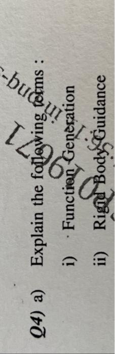 Solved Q4) a) Explain the follgwing terms: i) Function | Chegg.com