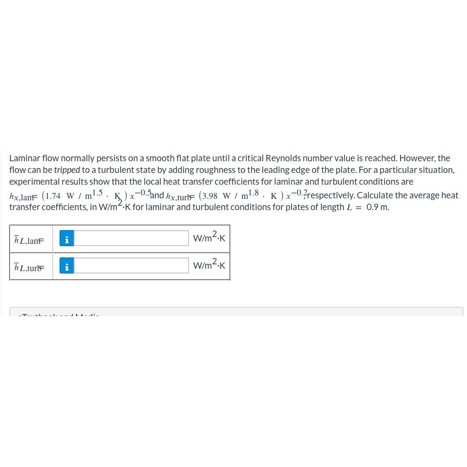 Solved Laminar flow normally persists on a smooth flat plate | Chegg.com