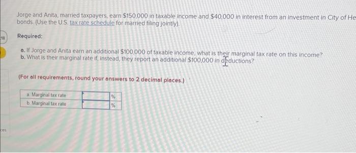 Jorge and Anita, married taxpayers, earn $150.000 in | Chegg.com