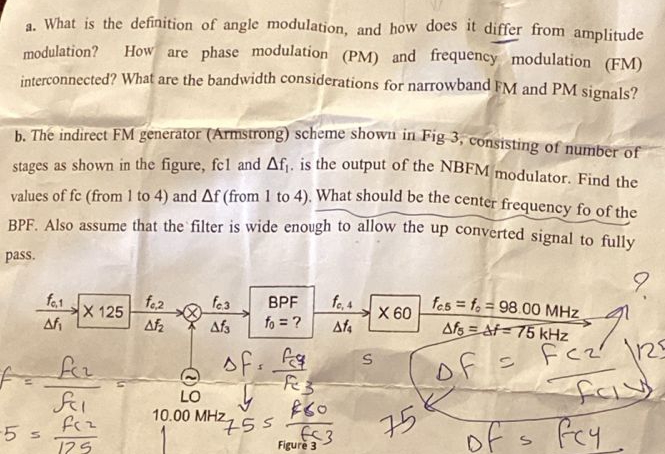 Solved a. ﻿What is the definition of angle modulation, and | Chegg.com