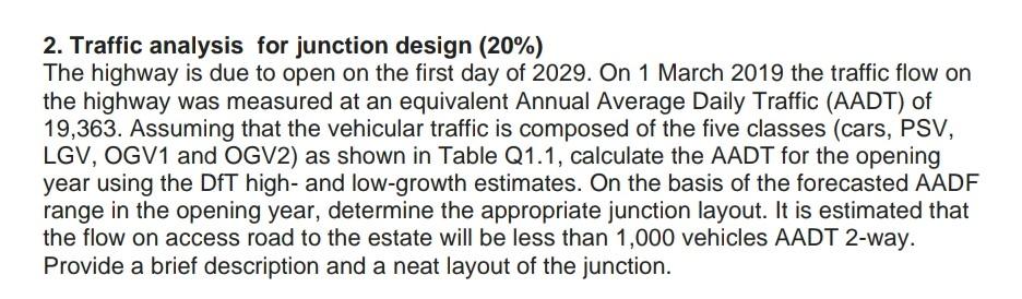 Solved 2. Traffic analysis for junction design (20%) The | Chegg.com