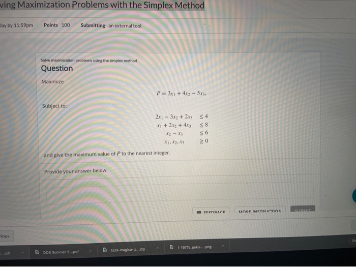Solved ving Maximization Problems with the Simplex Method | Chegg.com