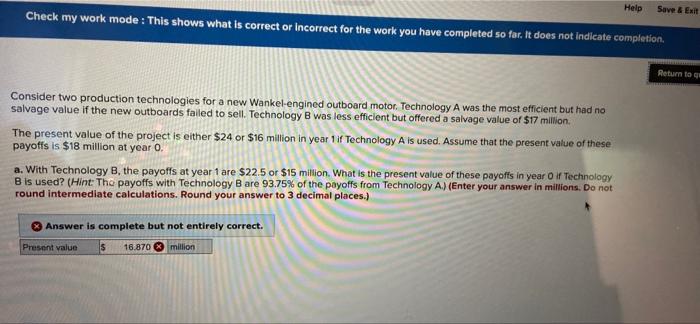 Solved Help Save & Exit Check my work mode : This shows what | Chegg.com