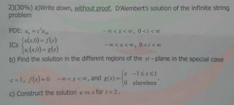 Solved this is a partial differential equation exercise. | Chegg.com