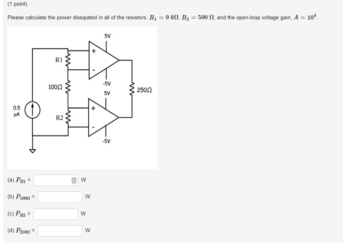 Solved (1 point) Please calculate the power dissipated in | Chegg.com