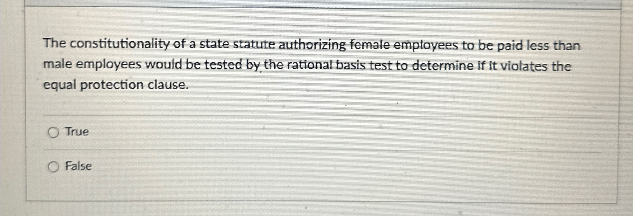 Solved The constitutionality of a state statute authorizing | Chegg.com