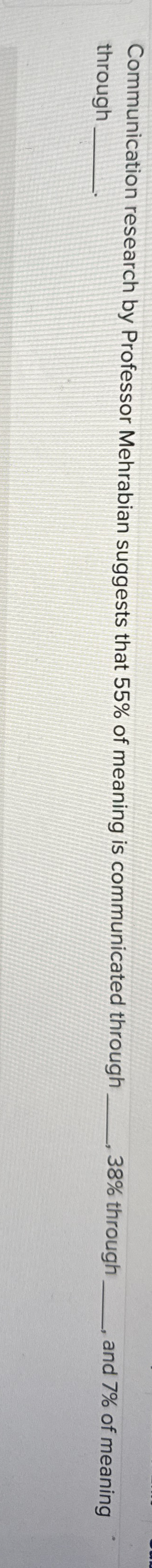 Solved Communication research by Professor Mehrabian | Chegg.com