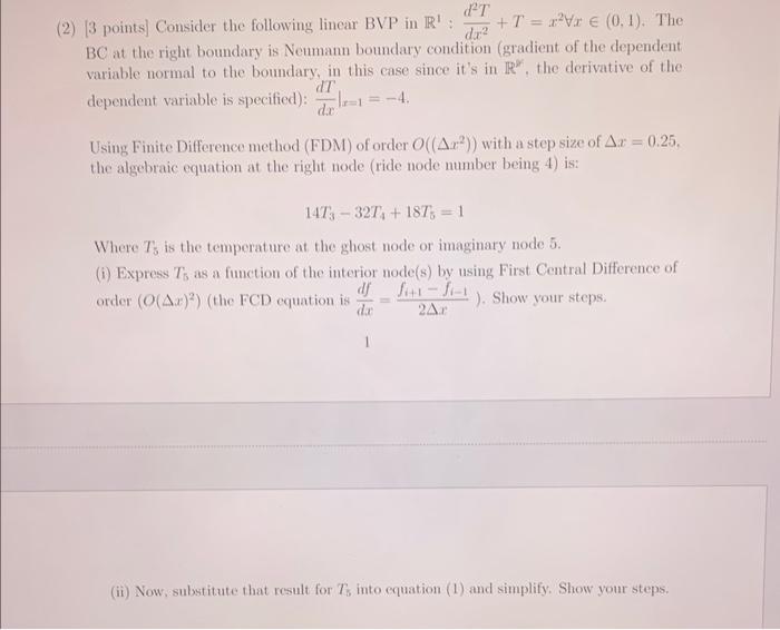 Solved [3 points] Consider the following linear BVP in | Chegg.com