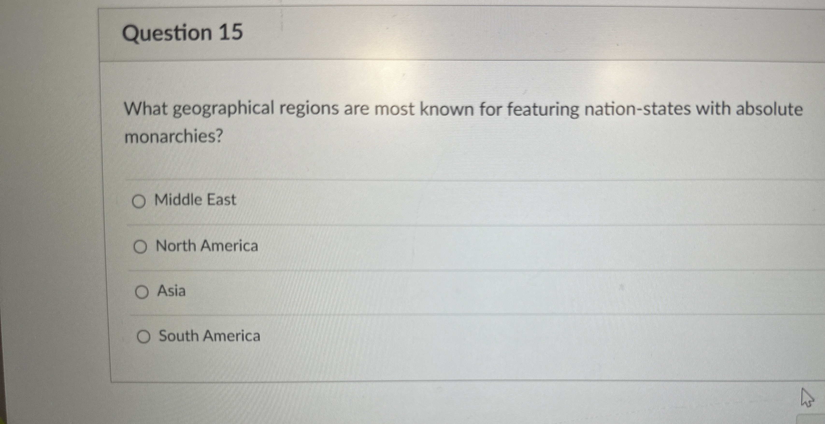 Solved Question 15What geographical regions are most known | Chegg.com
