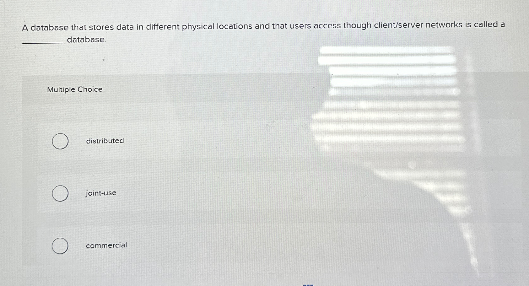 Solved A database that stores data in different physical | Chegg.com