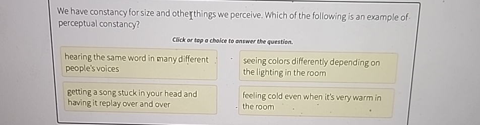 Solved We have constancy for size and otherthings we | Chegg.com