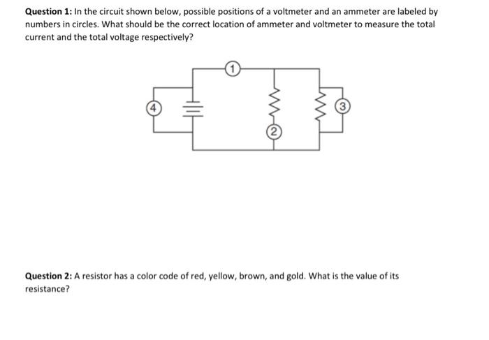 Solved Question 1: In the circuit shown below, possible | Chegg.com