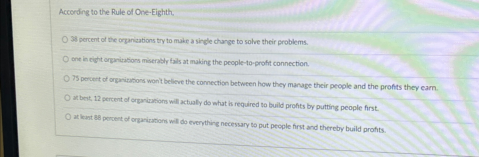 Solved According to the Rule of One-Eighth,38 ﻿percent of | Chegg.com