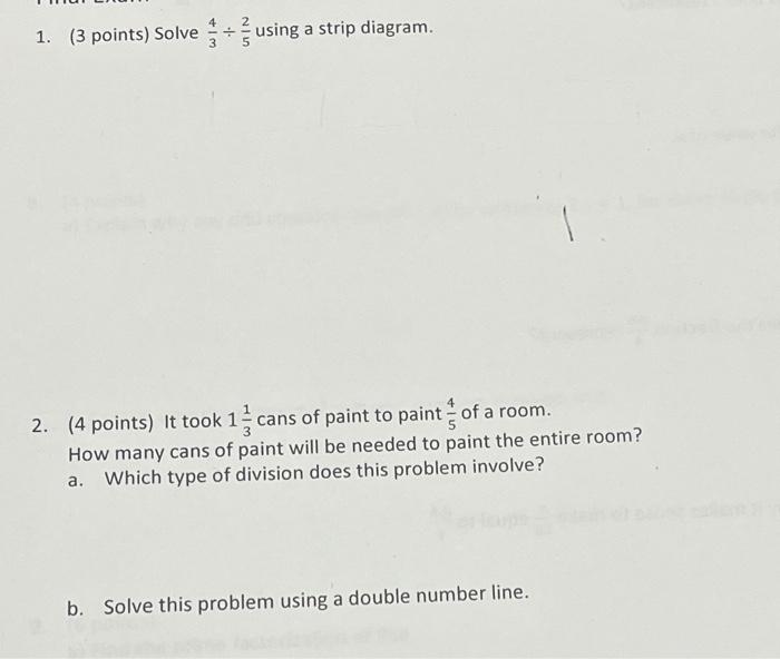 1. ( 3 points) Solve 34÷52 using a strip diagram. 2. | Chegg.com
