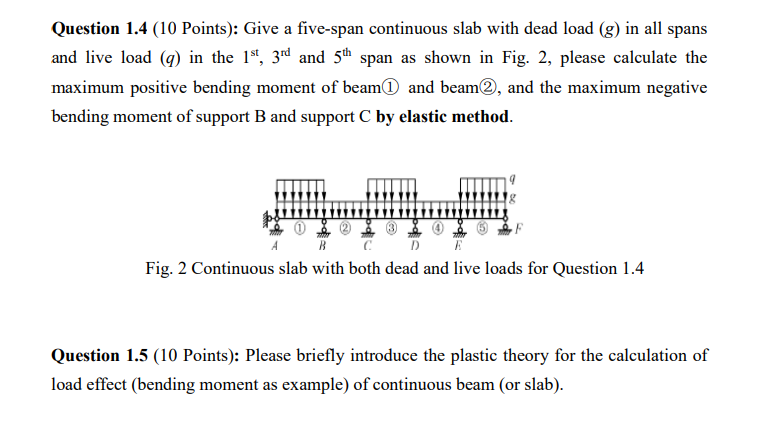 Solved Question 1.4 (10 Points): Give a five-span continuous | Chegg.com