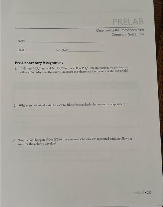 Solved Pre-Laboratory Assignment 1. If H+ton, VO3−ion, and | Chegg.com