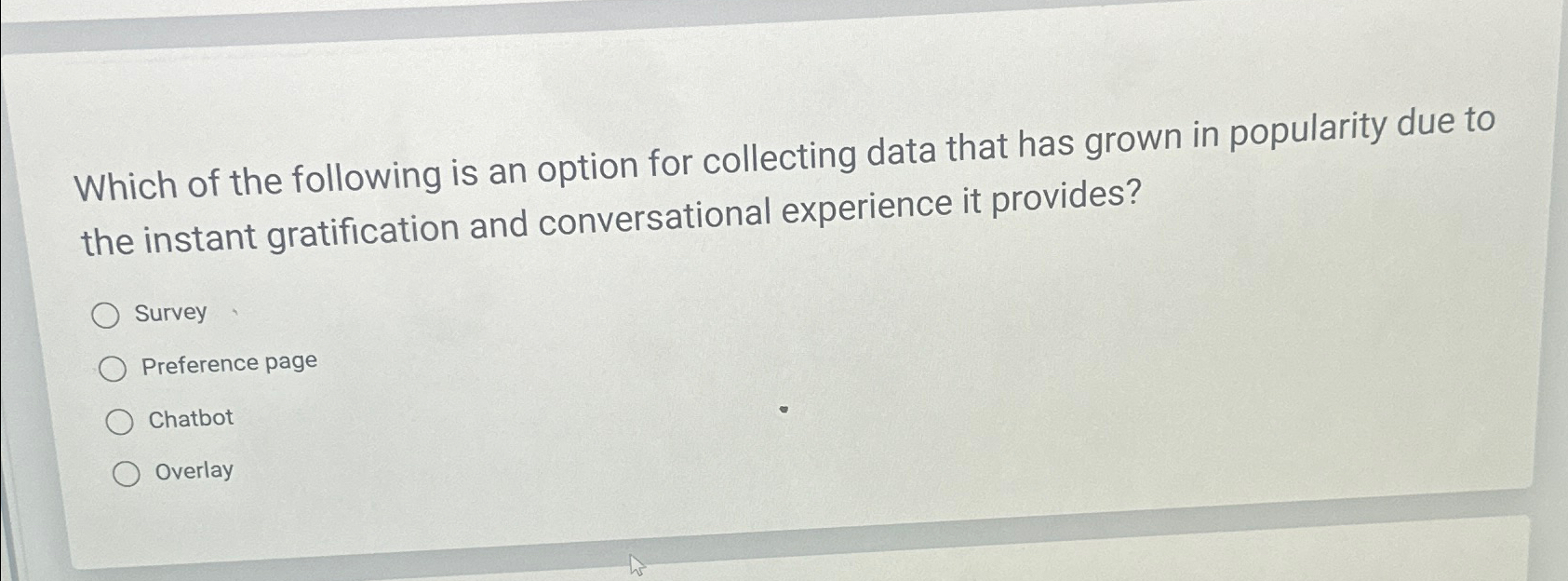 Solved Which of the following is an option for collecting | Chegg.com